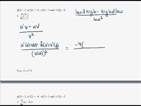 Derivative U And V YouTube