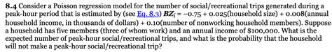 Solved 8 4 Consider A Poisson Regression Model For The