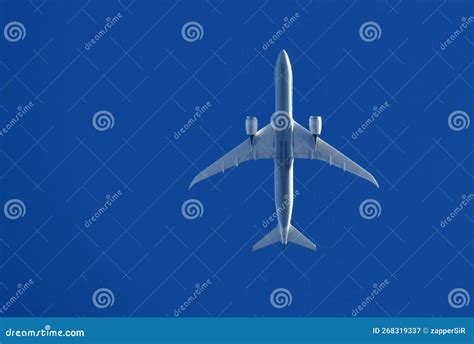 A Passenger Plane Flying Overhead Stock Image Image Of Flying Boeing