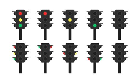신호등 아이콘 세트 모션 제어 신호 안전 규칙 벡터 Eps 10 프리미엄 벡터