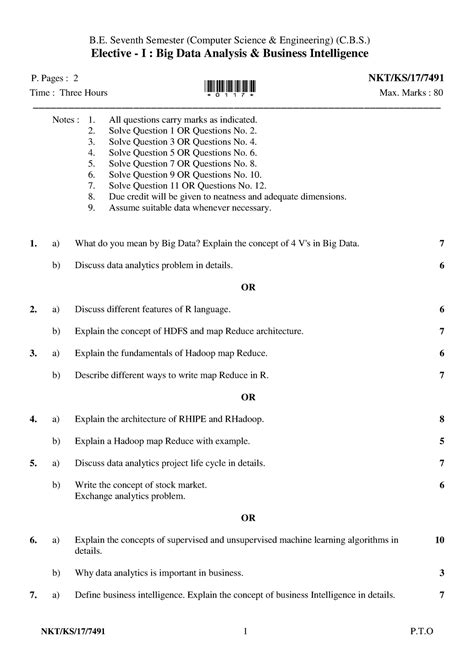 Cse 7 Sem Elective 1 Big Data Analysis And Business Intelligence Jun