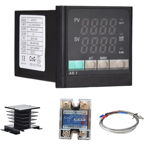 Temperature Controller Kit Heat Sink Thermocouple Probe 100 240 Voltage