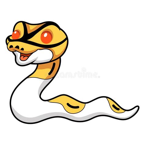 Cute Albino Pied Ball Python Cartoon Stock Vector Illustration Of