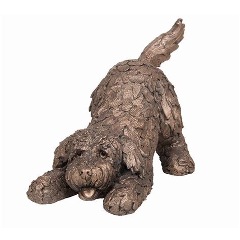 Frith Sculptures Barney Cockapoo Playing Bronze Figurine At038