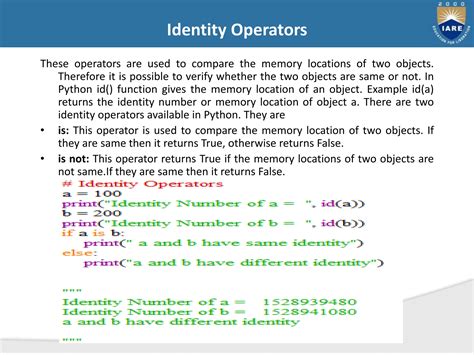 Operators In Python Arithmetic Operators Pptx Programming Languages Computing