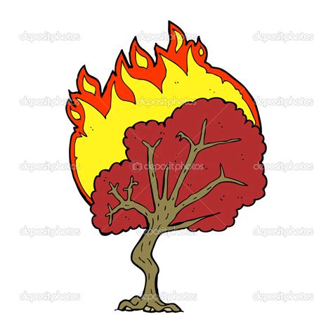 Cartoon Burning Tree Stock Vector By Lineartestpilot 46949931