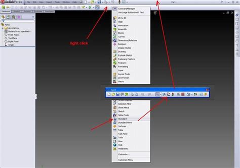 Toolbar Solidworks Arusha Works