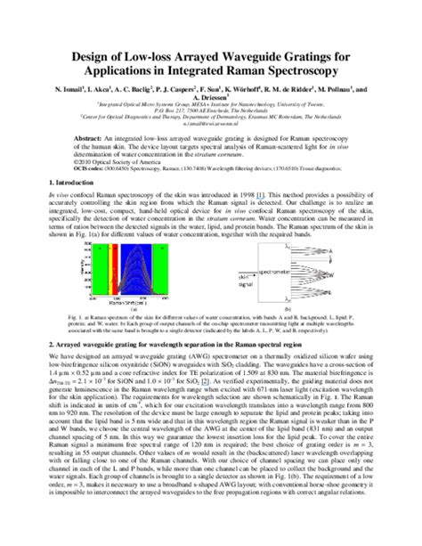 Pdf Design Of Low Loss Arrayed Waveguide Gratings For Applications In