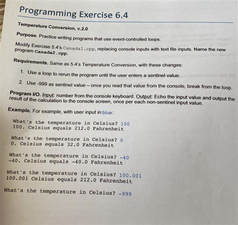 Solved Programming Exercise 64 Temperature Conversion