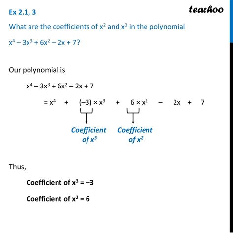What Are The Coefficients Of X2 And X3 In The Polynomial X4 3x3