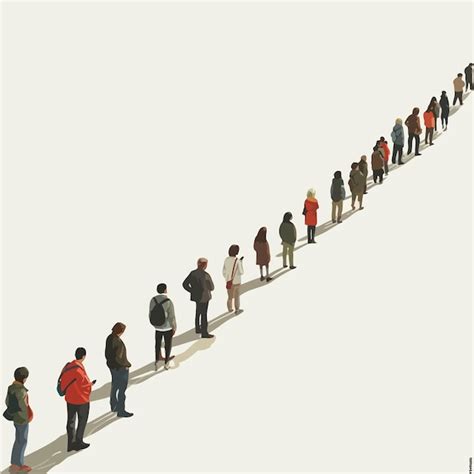 Premium Vector Peoplequeuingupinalongqueuelinevector