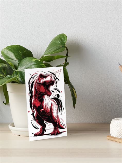 T Rex With Its Iconic Roaring Pose Art Board Print For Sale By