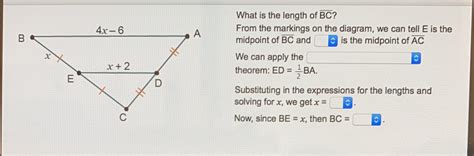 Solved: What is the length of overline BC ？ From the markings on the ...