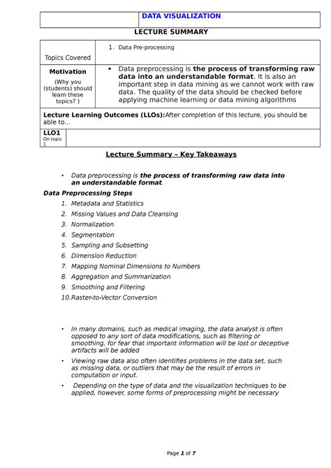 Data Pre Processing Data Pre Processing Lecture Summary Topics Covered Data Pre Processing