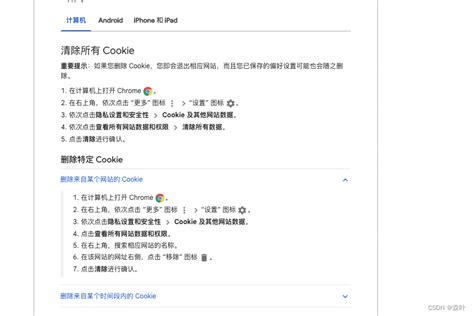 谷歌chrome浏览器对单个网站清理cookie csdn博客