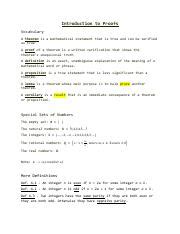 Introduction To Proofs Pdf Introduction To Proofs Vocabulary A Theorem Is A Mathematical