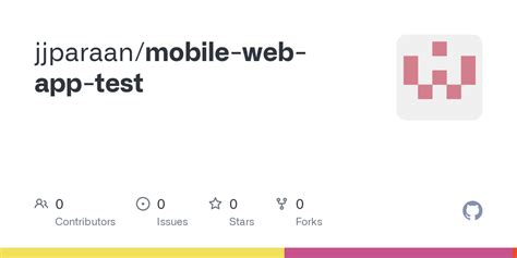 GitHub Jjparaan Mobile Web App Test