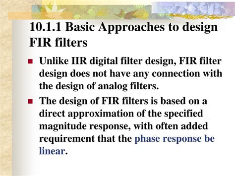 Ppt Chapter 10 Fir Digital Filter Design Powerpoint Presentation