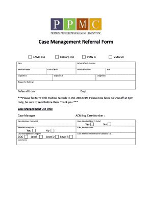 Case Management Referral Form Blank Fillable Template Fill Out