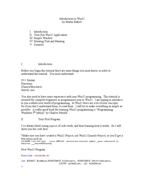 Introduction To Win32 Pdf Parameter Computer Programming Subroutine