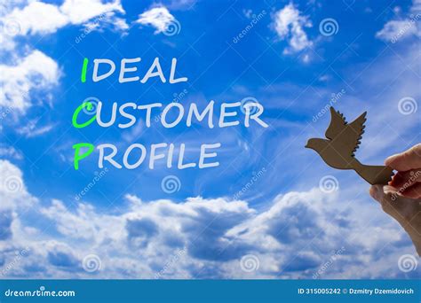 ICP Ideal Customer Profile Symbol Concept Words ICP Ideal Customer Profile On Beautiful Blue