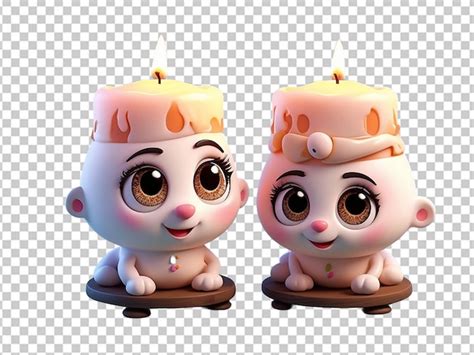 Premium Psd Cute Candle Character Design Illustration