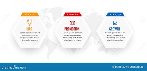 3 Step Infographic Option Chart Template For Data Visualization Stock
