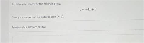 Find The Y Intercept Of The Following