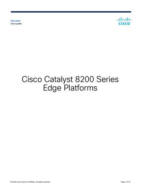 Cisco Catalyst 8200 Series Edge Platforms Pdf Network Switch Networking