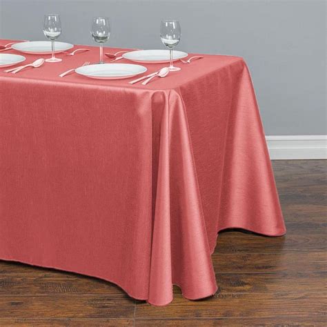 90 X 132 In Rectangular Shantung Silk Tablecloth 9 Colors Luxury