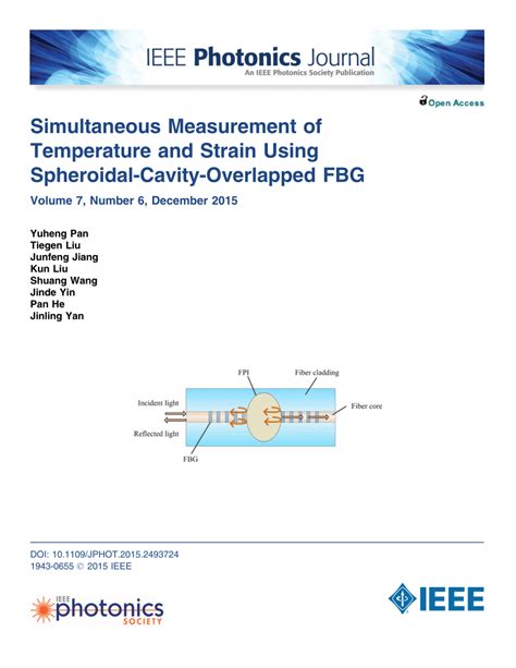Pdf Simultaneous Measurement Of Temperature And Strain Using Spheroidal Cavity Overlapped Fbg