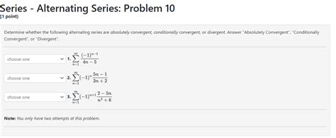 solved series alternating series problem 10 1 point