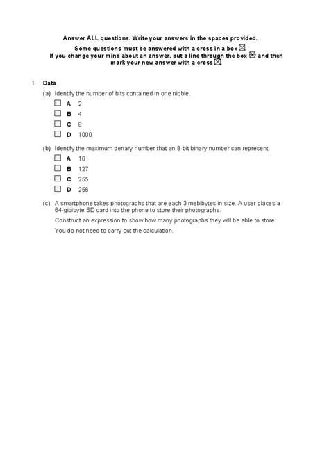 Y10 Mock Practise Questions Answer All Questions Write Your Answers In The Spaces Provided