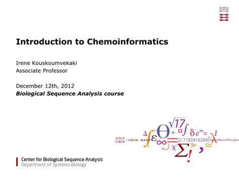 Ppt Introduction To Chemoinformatics Powerpoint Presentation Free