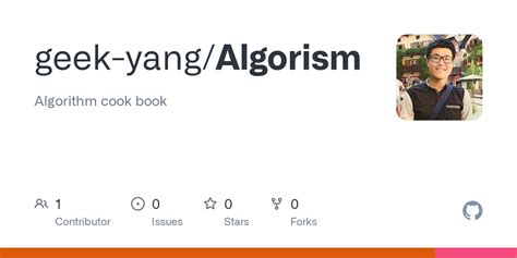 Github Geek Yangalgorism Algorithm Cook Book