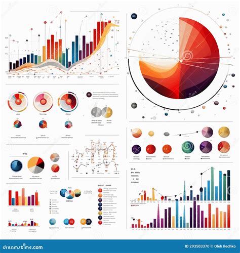 Fun Data Visualization Infographic Vector Flat Illustration Stock