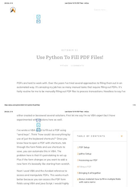 Use Python To Fill Pdf Files Akdux Pdf Visual Basic For Applications Computing