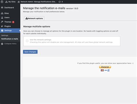 Manage Notification E Mails Wordpress Plugin