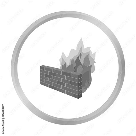 Firewall Icon In Outline Style Isolated On White Background Hackers