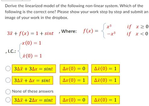 Solved Derive The Linearized Model Of The Following