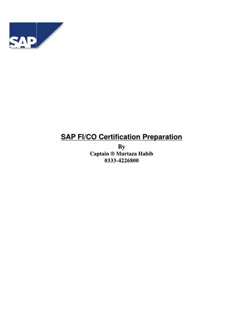 Sap Fico Certification Preparation Pdf