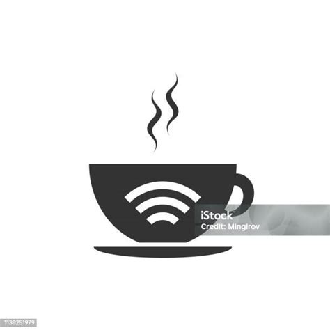 무료 와이파이 존 아이콘이 고립 된 커피 숍 컵 인터넷 연결 플레이 카드 평면 디자인입니다 벡터 일러스트 개념에 대한 스톡 벡터