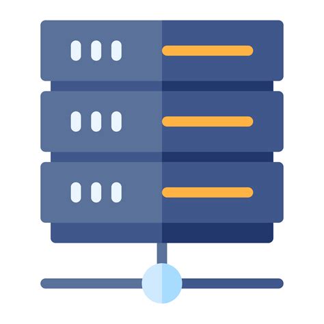 Isolated Hosting Server In Flat Icon On White Background Storage