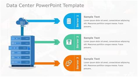 Gradient Data Center Transition Steps In Blue And Gray Presentation Template