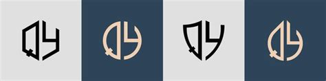 Premium Vector Creative Simple Initial Letters Qy Logo Designs Bundle
