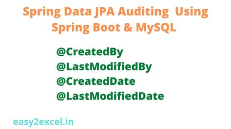 Auditing With Spring Data Jpa Jpa Auditing Createdby Createddate