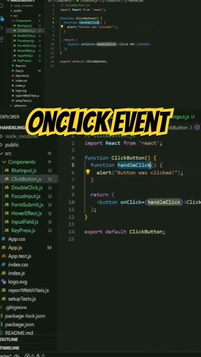 Practical Onclick Event Handler In The React Application React Programming Shorts Youtube