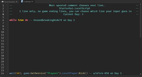 Most Upvoted Comment Chooses Next Line Day 3 Rrobloxgamedev