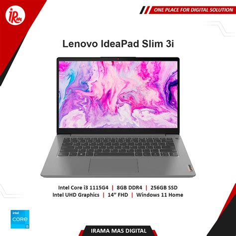 Jual Lenovo IdeaPad Slim 3i Intel Core I3 1115G4 8GB 256GB SSD FHD W11 Shopee Indonesia