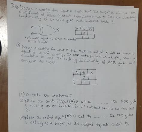 Solved Qlo Design A Setting For Input A Such That The Output Chegg Com
